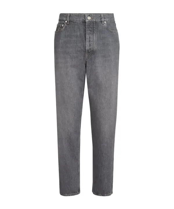 Brunello Cucinelli Greyscale Denim Iconic Fit Trousers - Medium Gray