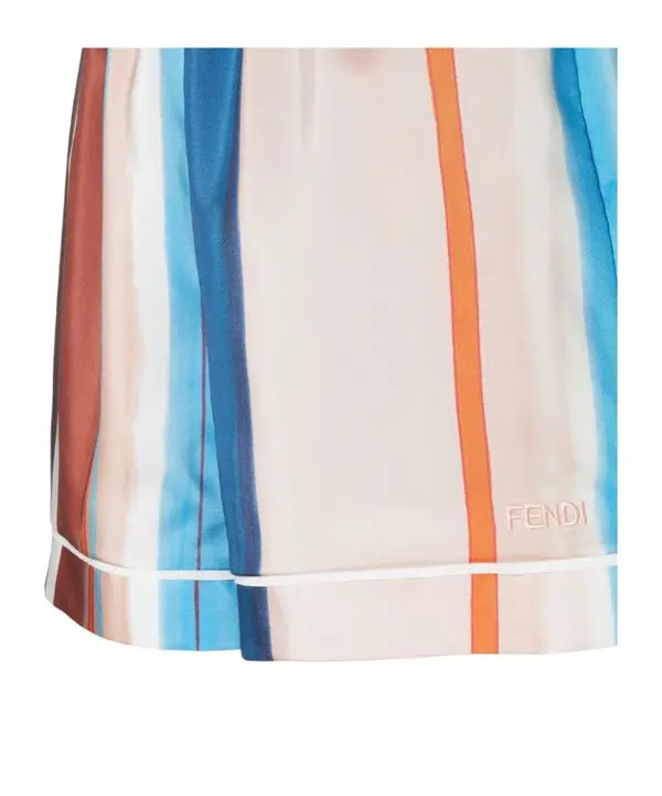 Fendi Striped Silk Habotai Shorts