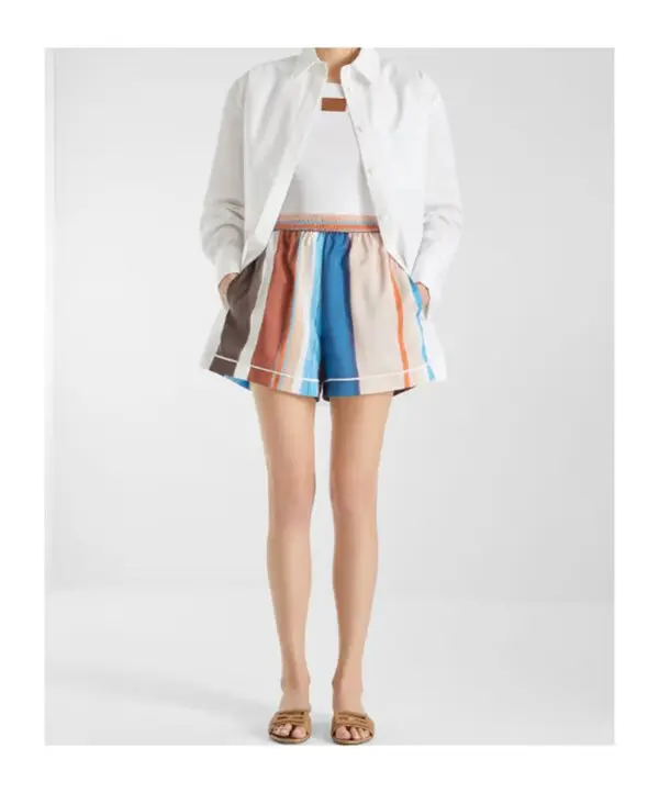 Fendi Striped Silk Habotai Shorts