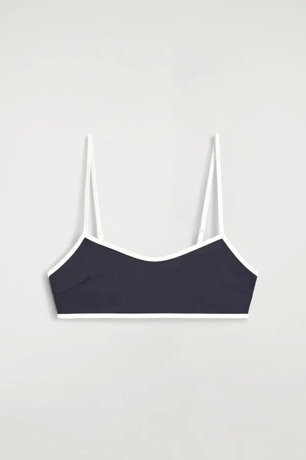 Cos Contrast-trimmed Bikini Briefs - Navy/white