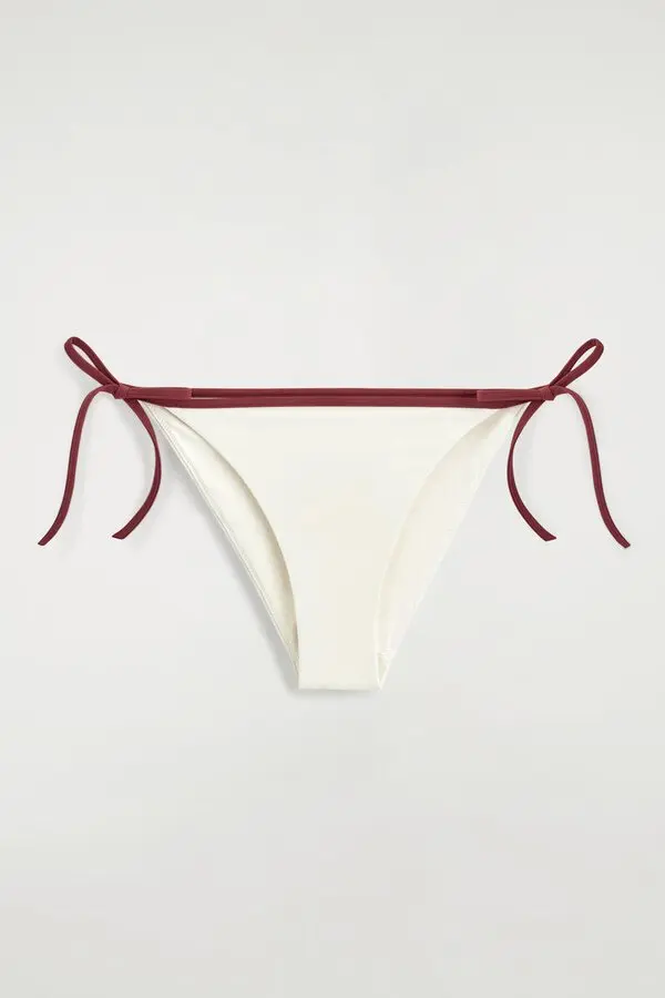 Cos Contrast-trimmed Tie-side Bikini Briefs - White