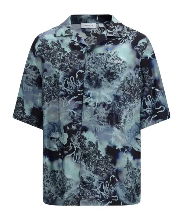 Off-White Printed Bowling Shirt - Black