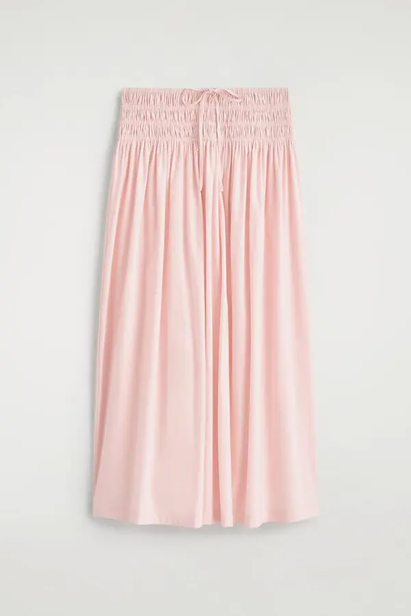 Cos Ruched-waist Midi Skirt - Pink