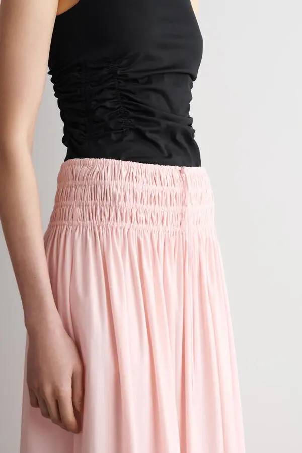 Cos Ruched-waist Midi Skirt - Pink