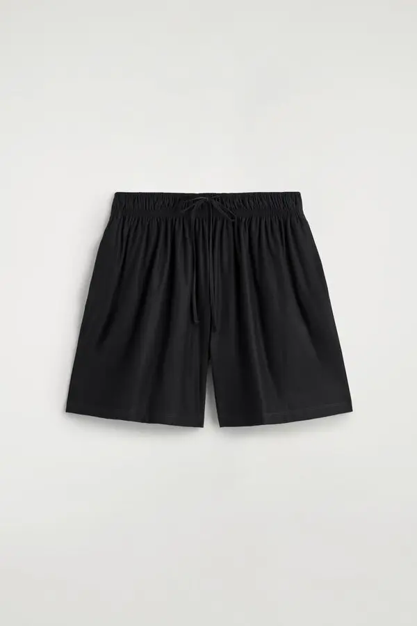 Cos Ruched-waist Shorts With Drawstring - Black