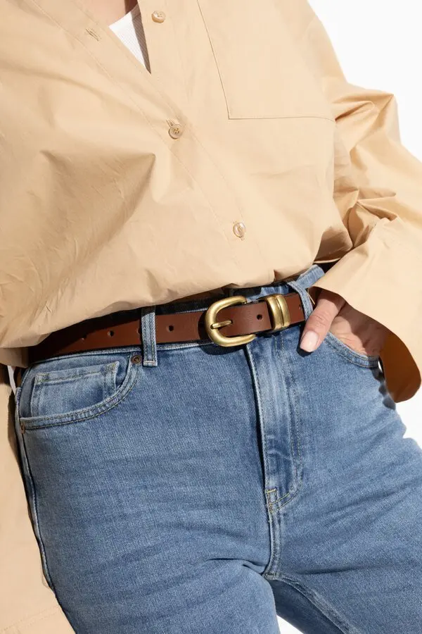 BY MALENE BIRGER Zoilo Leather Belt - Brown