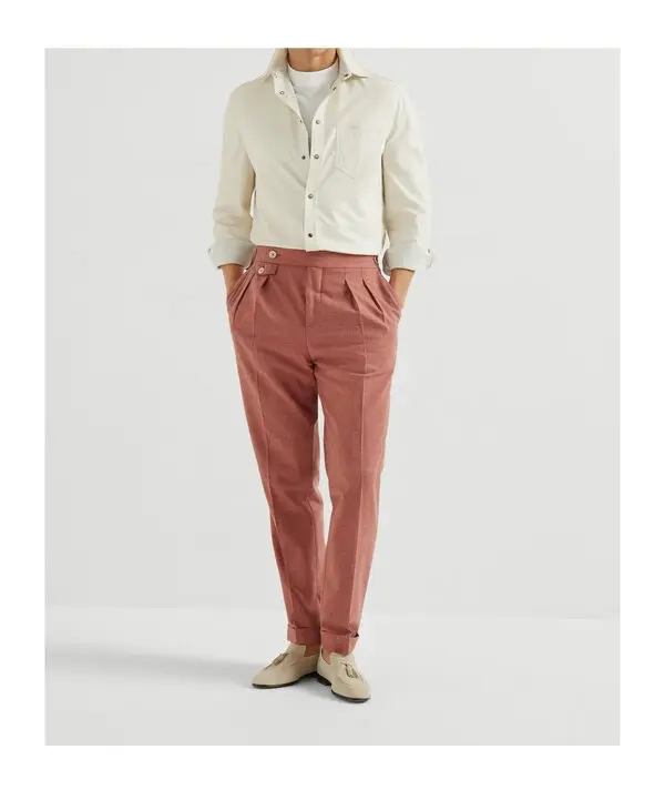 Brunello Cucinelli Chest-pocket Long-sleeve Leather Shirt
