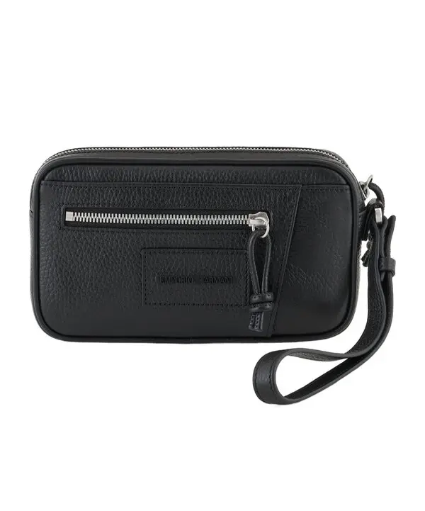 Emporio Armani Wrist Strap Clutch Bag - Black
