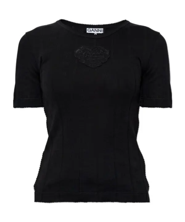 GANNI Heart Patch T-shirt