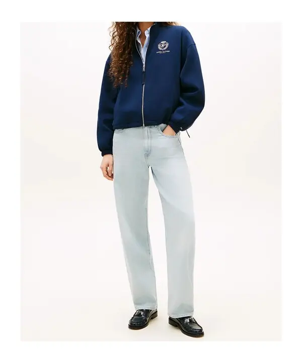 Tommy Hilfiger Long-sleeved Sweatshirt With Zipper And Embroidered Logo