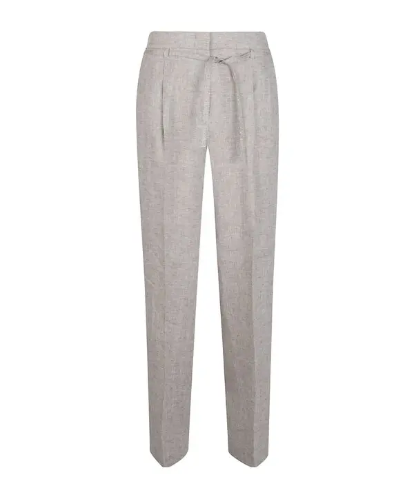 Peserico Pleated Tie-waist Tapered Cuff Pants