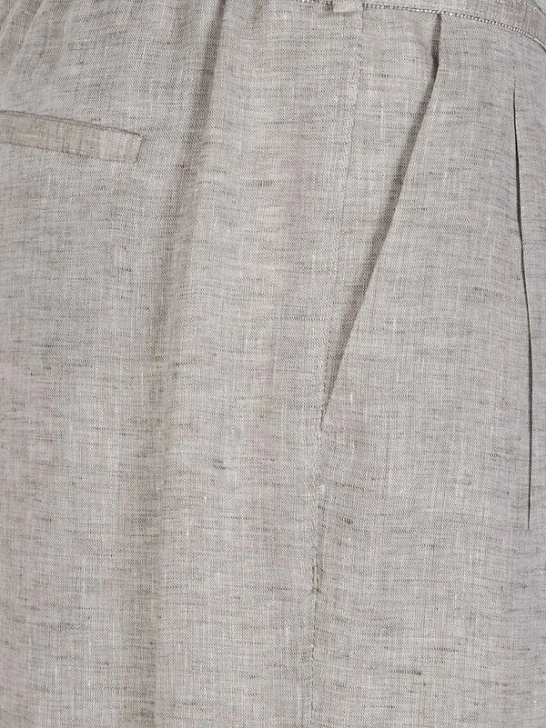 Peserico Pleated Tie-waist Tapered Cuff Pants