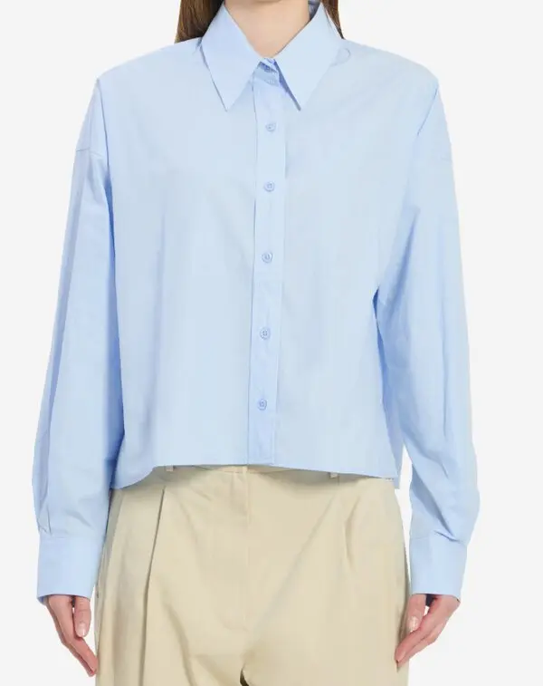 THE FRANKIE SHOP Arlen Cotton Boxy Shirt - Lightblue