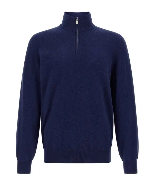 Brunello Cucinelli Funnel-neck Knitted Polo Shirt