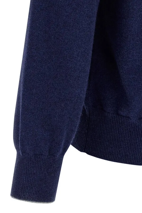 Brunello Cucinelli Funnel-neck Knitted Polo Shirt