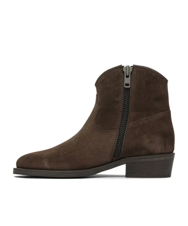 VIA ROMA 15 Suede Zip-detail Cowboy Ankle Boots