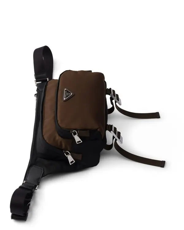 Prada Re-nylon And Saffiano Leather Shoulder Bag - Black