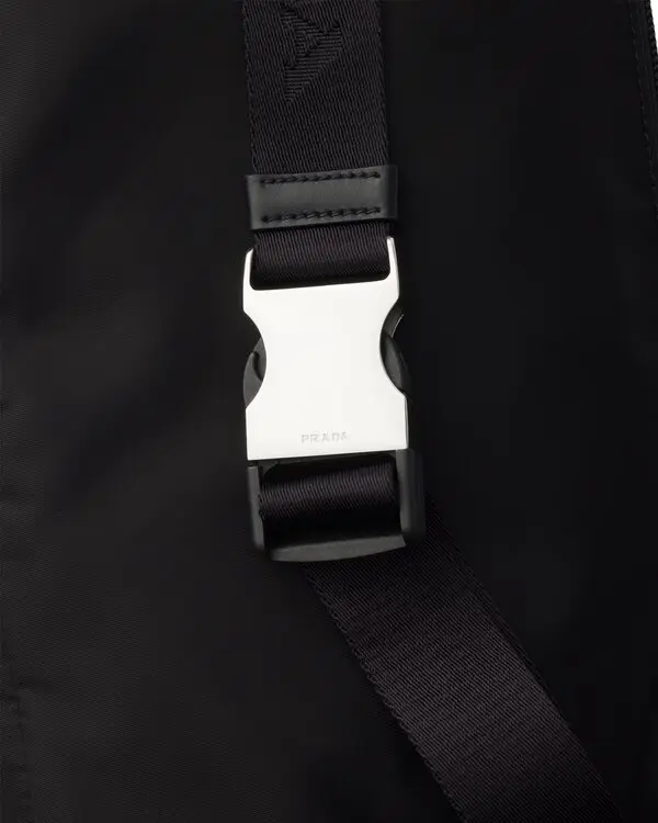Prada Re-nylon And Saffiano Leather Shoulder Bag - Black