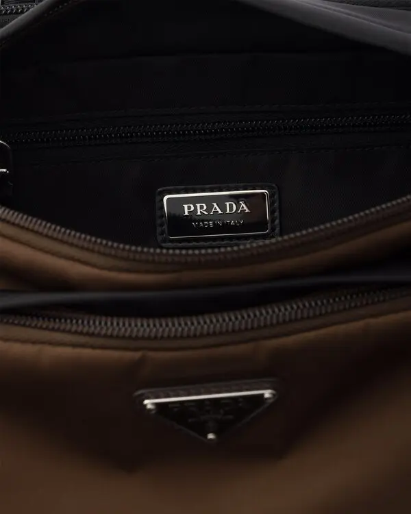 Prada Re-nylon And Saffiano Leather Shoulder Bag - Black