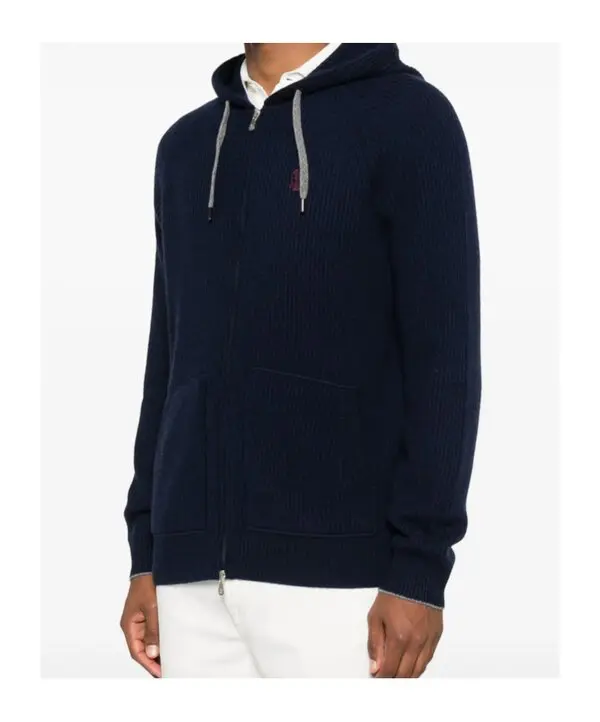 Brunello Cucinelli Logo Embroidered Zipped Cardigan