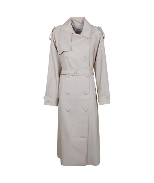 THE FRANKIE SHOP Double-breasted Belted Coat - Gray
