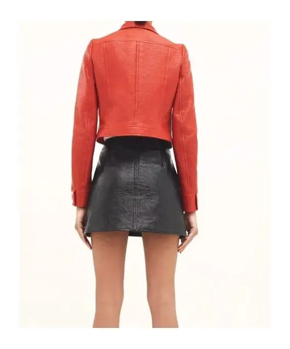 COURREGES Courrèges Vinyl Cropped Jacket - Red