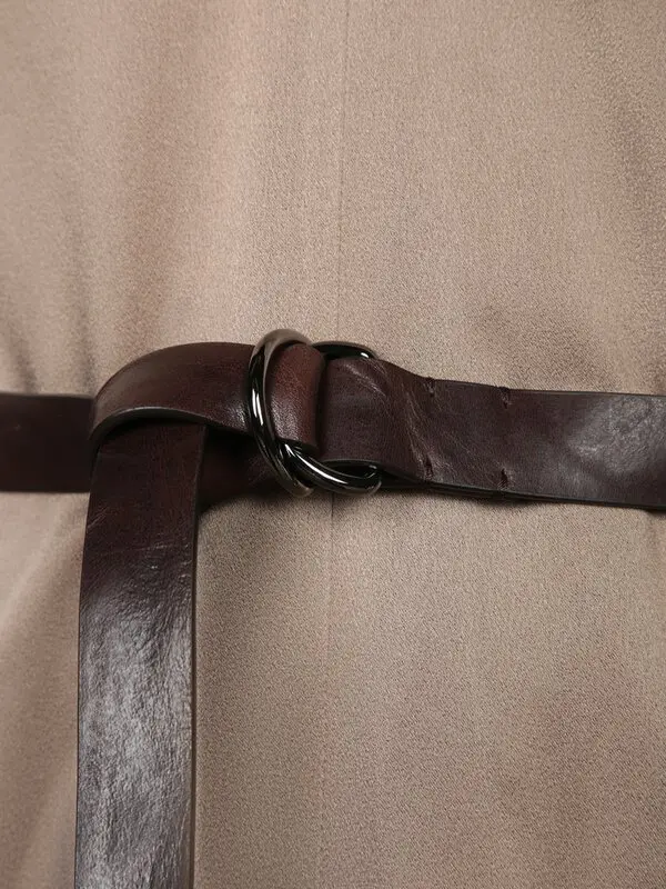 Brunello Cucinelli V-neck Belted Midi Dress