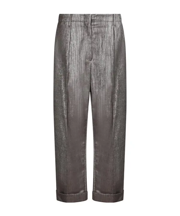 Brunello Cucinelli Metallic Lurex Detailed Trousers