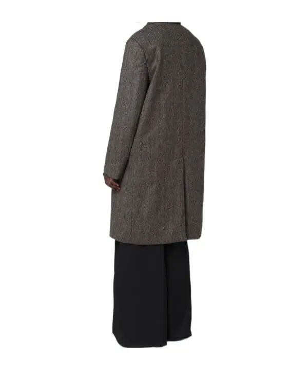MAISON MARGIELA V-neck Herringbone Wool Coat