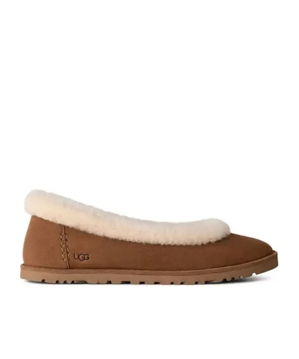 UGG Zora Shearling Ballet Flats - Brown