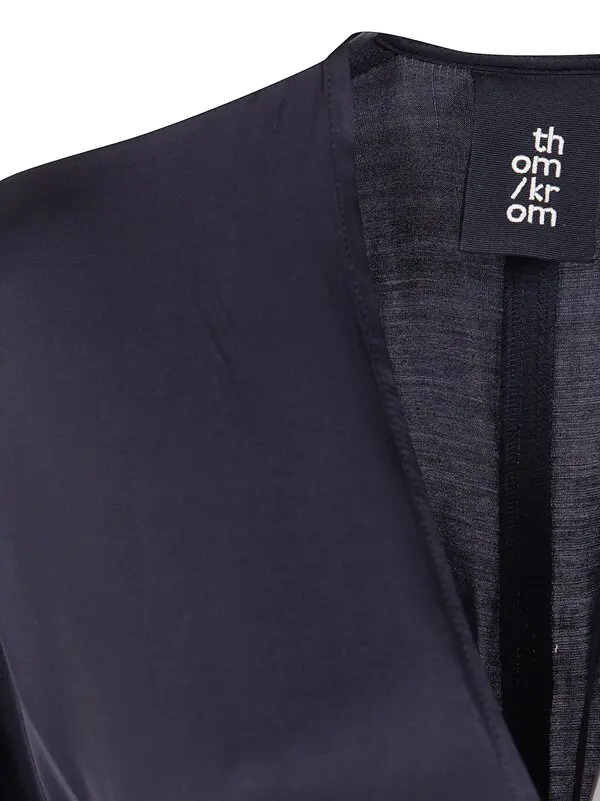 THOM KROM V-neck Dress With Tie Detail