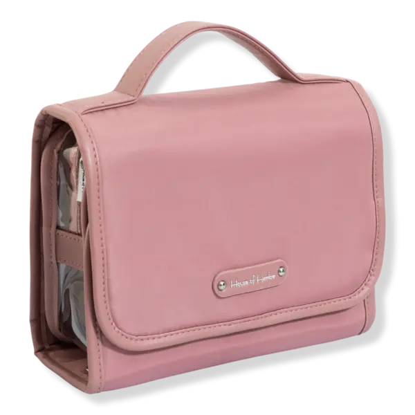 House Of Harlow 1960 Twill Nylon Multi-compartment Hanging Toiletry Case - Buffed Pink