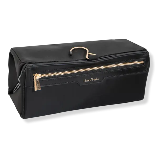 House Of Harlow 1960 Twill Nylon Double Compartment Hanging Toiletry Case - Black