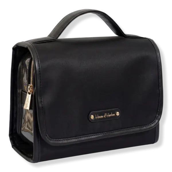 House Of Harlow 1960 Twill Nylon Multi-compartment Hanging Toiletry Case - Black