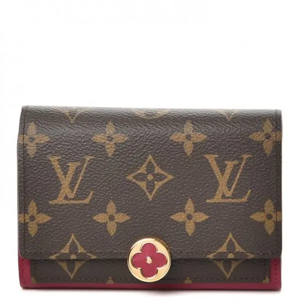 LOUIS VUITTON Compact Wallet Flore Monogram - Fuchsia