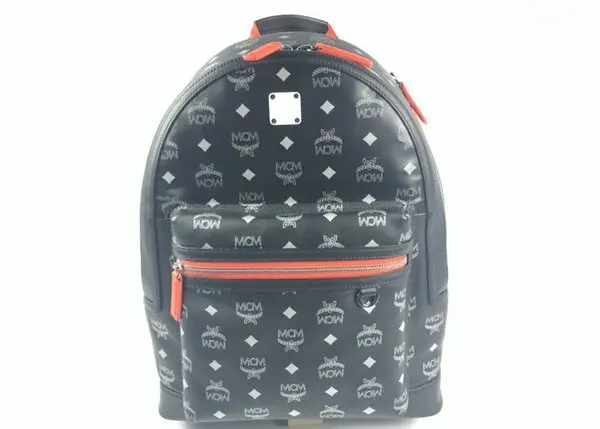 Mcm Visetos Medium Backpack - Black/orange