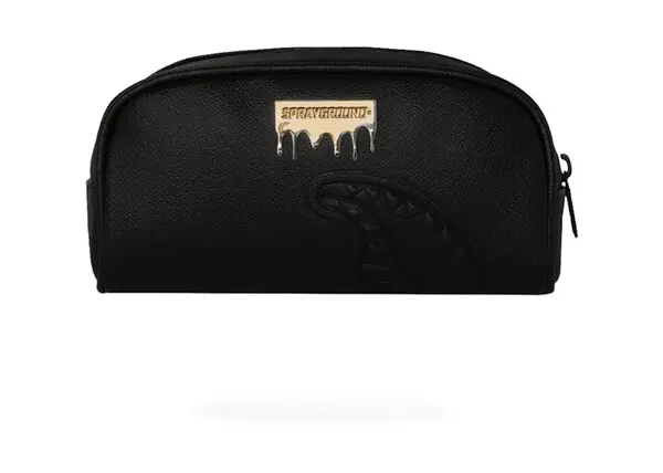 SPRAYGROUND Gold Brick Luxe Shark Pouch - Black