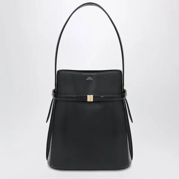 TOTEME Leather Bucket Bag With Strap - Black