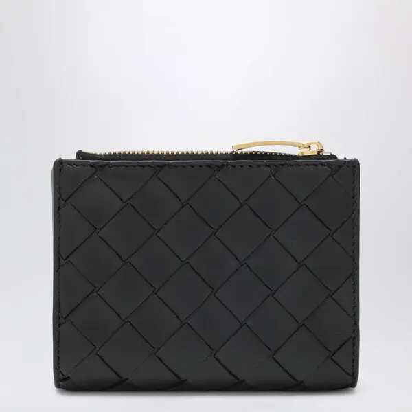 Bottega Veneta Small Intrecciato Bi-fold Wallet - Black