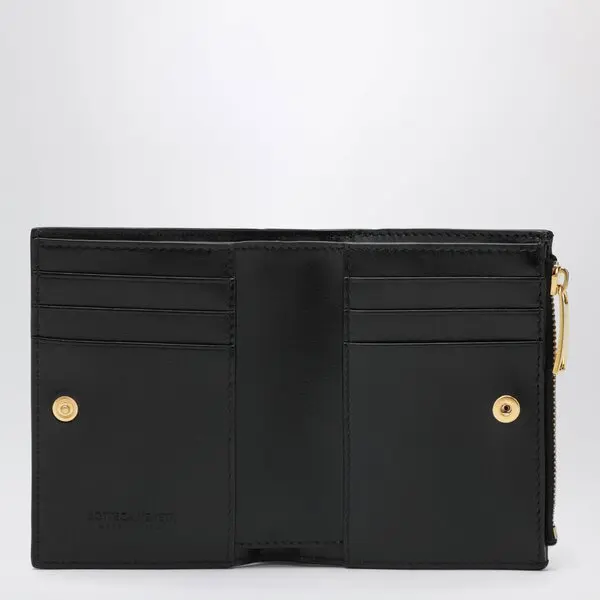 Bottega Veneta Small Intrecciato Bi-fold Wallet - Black