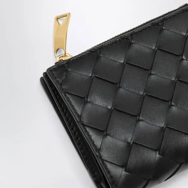 Bottega Veneta Small Intrecciato Bi-fold Wallet - Black