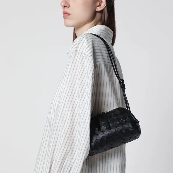 Bottega Veneta Plaited Concert Clutch Bag - Black