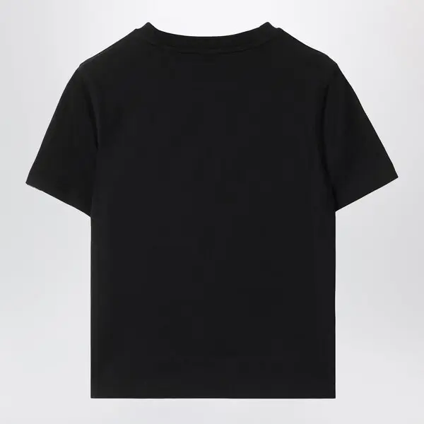 Burberry T-shirt With Check Detail - Black