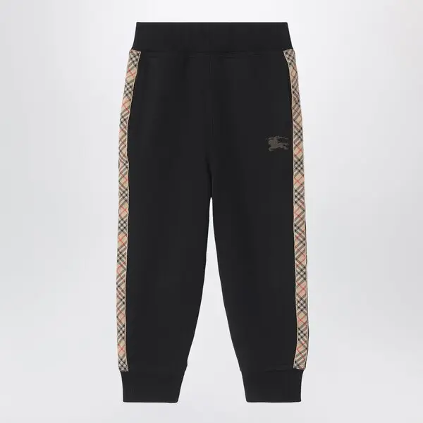 Burberry Jogging Trousers With Check Motif Detail