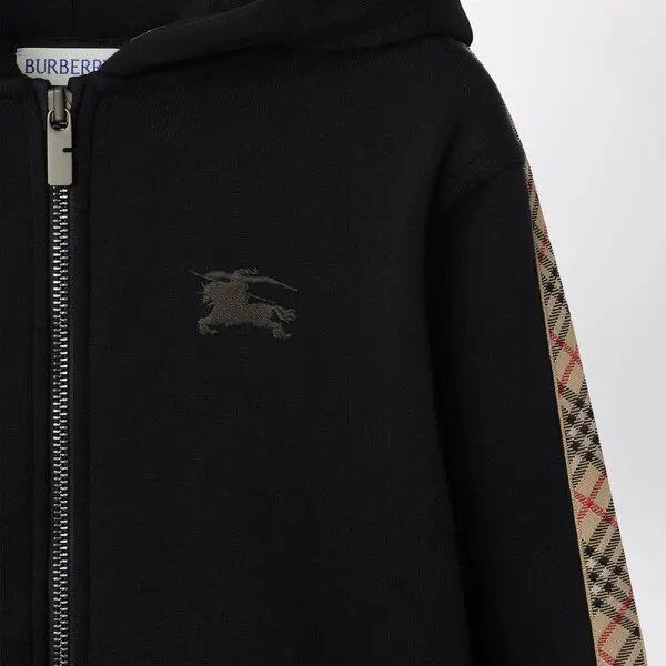 Burberry Hoodie With Check Motif Detail