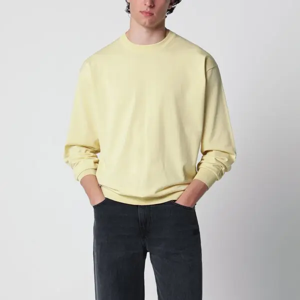 Auralee Cotton Crew Neck Long Sleeve Sweater - Yellow