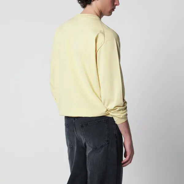 Auralee Cotton Crew Neck Long Sleeve Sweater - Yellow