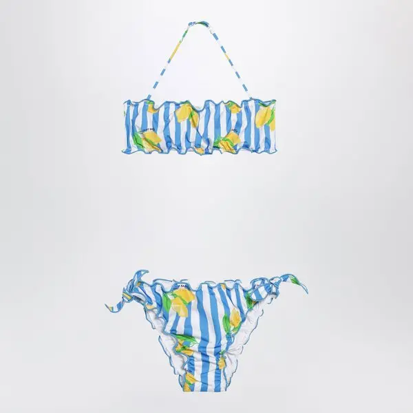 MC2 SAINT BARTH Striped Bikini With Lemon Print - Multicolor