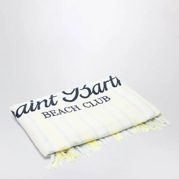 MC2 SAINT BARTH Striped Foutas Light Beach Towel With Logo