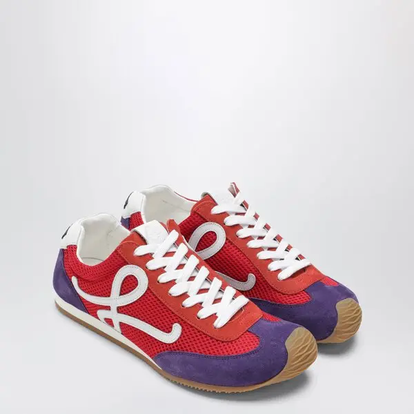 Loewe Ballet Runner 2.0 Suede And Mesh Sneakers - Red